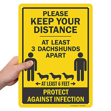 SmartSign Maintain 6 Feet Distance Sign Social Distancing Sign Funny at ...