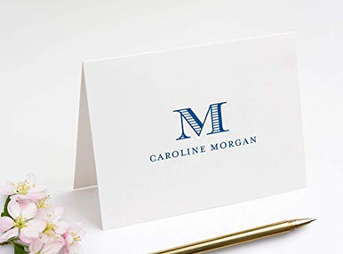 Personalized Folded Note Card and Envelopes with Classic Monogram and ...