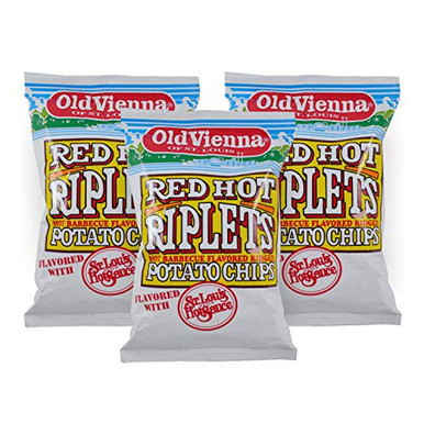 Old Vienna of St Louis Red Hot Riplets Hot BBQ Flavored Potato Chips ...