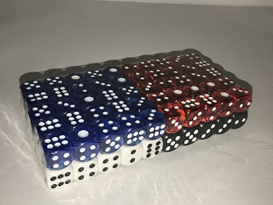 100 Assorted Piece Translucent Dice Set, 4 Different Colors, 25 Dices ...