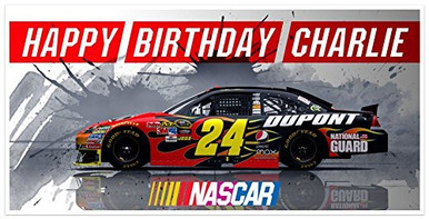 Red Sports Car NASCAR Birthday Banner Personalized Party Backdrop ...