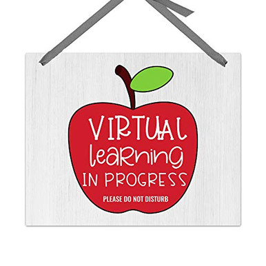 Virtual Learning in Progress Do Not Disturb Door Sign - Warehousesoverstock