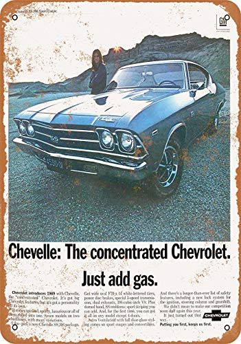 Wall-Color 7 x 10 Metal Sign - 1969 Chevy Chevelle SS - Vintage Look ...