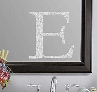 Wedding Elegant Letter Frosted Etched Glass Initial Vinyl Sticker Decal ...
