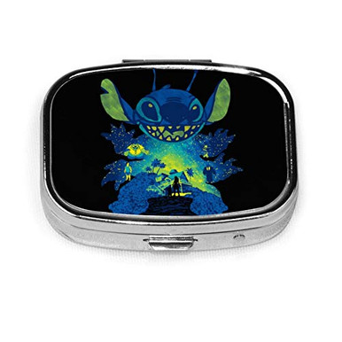 Yangjio Pill Box Stitch Pill Box with 2 Compartments Square Pill Box ...