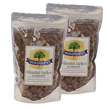 Roasted Garlic Almonds Bold Seasoned Flavored Steam Pasteurized Nut ...