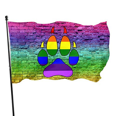 EVISUK LGBT Flag Wolf Paw 3x5Foot LGBTQ- Pride Flag Bold Vibrant Colors ...