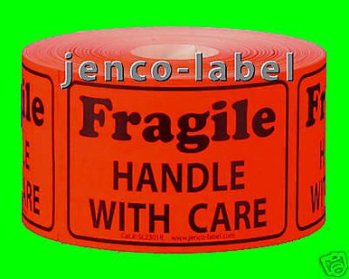 Jenco-Label SL2301R 500 2x3 Fragile Handle With Care Shipping Label ...