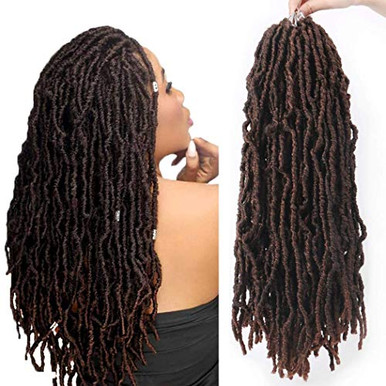 18 Inch Nu Faux Locs Crochet Hair 21 Roots Curly Wavy Goddess Locs ...