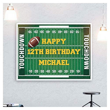 Football Birthday Backdrop Sports Theme Banner Size 24x18 36x24 48x24 ...