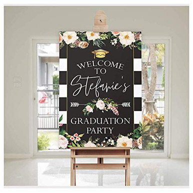 Boho Graduation Sign Floral Graduation Poster Size 24x18 36x24 and ...