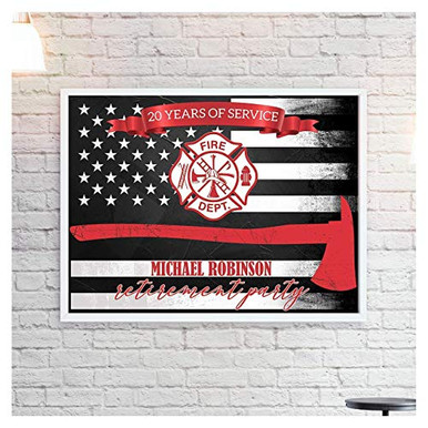 Fire Department Retirement Banner Retirement Party Size 48x36 48x24 ...