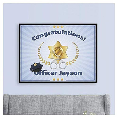 Officer Banner Police Party Graduation Banner Size 24x18 36x24 48x24 ...