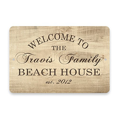 Pattern Pop Personalized Subtle Wood Grain Welcome to The Family Beach ...