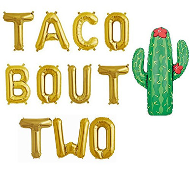 Taco Bout TWO Foil Letter Balloons For Fiesta Theme Second Birthday ...