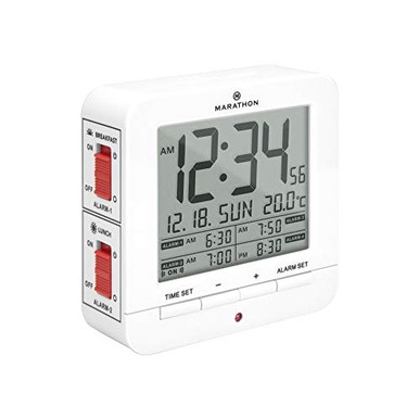Marathon Digital Medication Reminder Alarm Clock with 4 Alarms and Auto ...