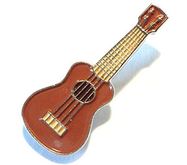 Ukulele Hawaiian Lute Metal Enamel Badge with Gift Pouch ...