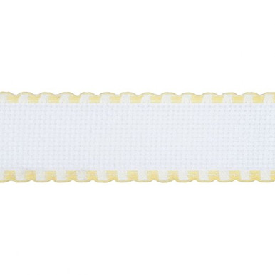 Stitch Garden 50mm 16 HPI Aida Band Needlecraft Fabric White and Yellow ...