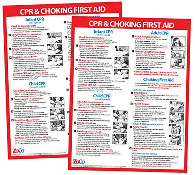 2 Pack CPR and Choking Poster - Choking Poster for Restaurant - Choking ...
