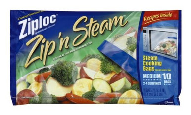 Ziploc Zip N Steam Medium Cooking Bag 10 ct - Warehousesoverstock