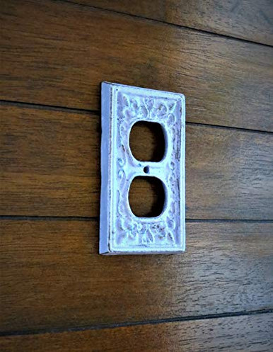 Decorative Electrical Outlet Plate Plug-in Cover Fleur de lis Cast Iron ...
