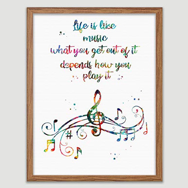 Music Note Treble Clef Watercolor Poster Musical Note Print Treble Clef ...