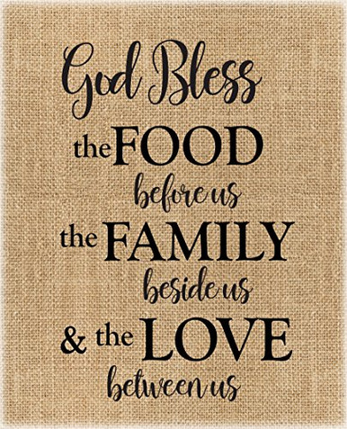 ? God Bless the Food Before Us Dinner Prayer Burlap Kitchen Decor ...
