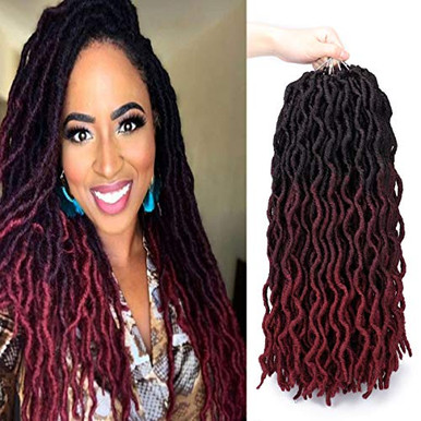 18 Inch Gypsy Faux Locs Crochet Hair 6 Packs Goddess Faux Locs 3 Tone ...