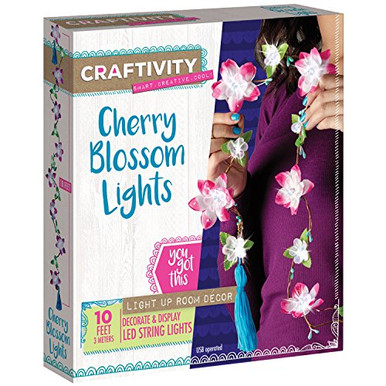 CRAFTIVITY Cherry Blossom Lights Craft Kit - Makes 1 LED Flower String ...