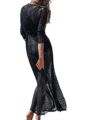 Womens Long Lace Swimsuit Bikini Cover Up Maxi Beach Dress Bathing Suit ...