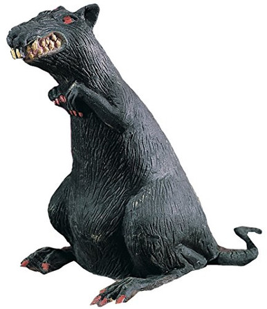 Rubies Rubber Standing Rat With Red Eyes Decoration Prop, Black - 18 ...