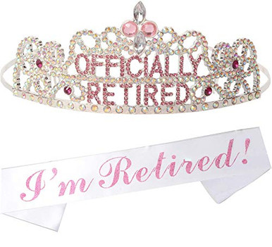 Officially Retired Retirement Party Set Officially Retired Tiara Crown ...