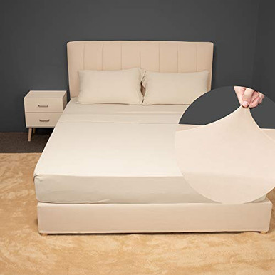 N and Y HOME Stretch Sheets Set King Size - Microfiber Jersey Knit and ...