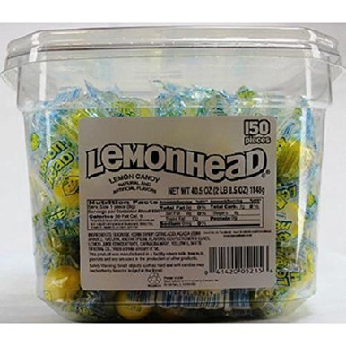 Ferrara Pan Lemonhead Lemon Flavor Candy - Jar Count 150 - Sugar Candy ...