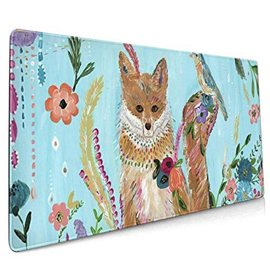 Large Gaming Mouse Pad Mat Fox in The Garden Design Pattern Long ...