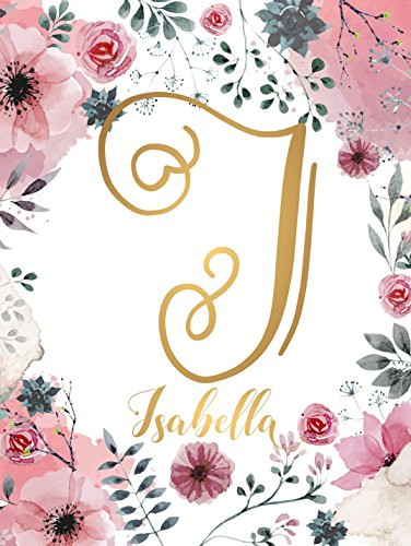 Isabella Name Wall Decor Sign Gold Monogram Initial Letter I UNFRAMED ...