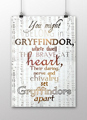 Harry Potter Poster Gryffindor Wall Decor Harry Potter Print Hogwarts ...