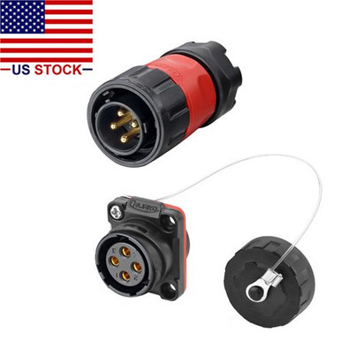 CNLINKO 4 Pin Power Industrial Circular Connector, Male Plug & Female ...