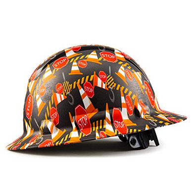Full Brim Customized Pyramex Hard Hat Custom Construction Ahead Design ...