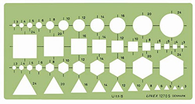 Linex 100414320 Combination Stencil Basic Figures Circle Square Hexagon ...