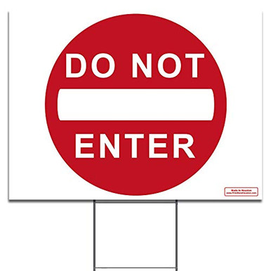 Red DO NOT Enter Directional Traffic Yard Sign 24 inch x 18 inch Lawn ...