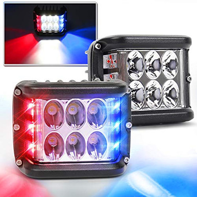 Side Shooter Lights OVOTOR LED Light Pods with Strobe Blue and Red ...
