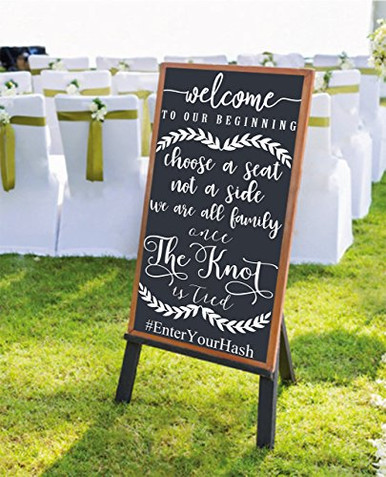 Wedding Welcome to our Beginning Decal for Sign- CUSTOM DECAL ONLY SIGN ...