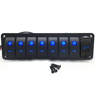 Marine Rocker Switch Panel 8 Position LED Rocker Switch Panel 12V 20A ...