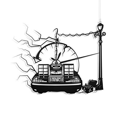 Outta Time DeLorean UNFRAMED Back to the Future Marty McFly Time ...