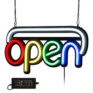 VEVOR Neon Open Sign 20x10 inch Led Open Sign 25W Horizontal Sign Open ...