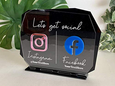 Personalized Instagram Sign Facebook Name Duo Social Media Icons Small ...