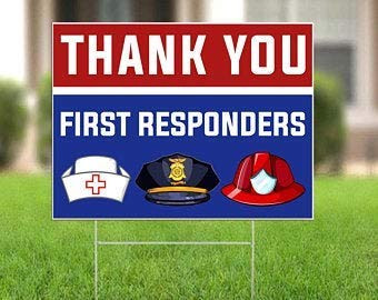 Himanjia First Responder Funny Yard Sign Nurse Funny Yard Sign Police ...