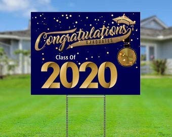 Himanjia Graduation Funny Yard Sign with H Stake Graduation Party Decor ...