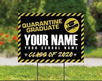 Himanjia Quarantine Graduation Funny Yard Sign with H Stake ...